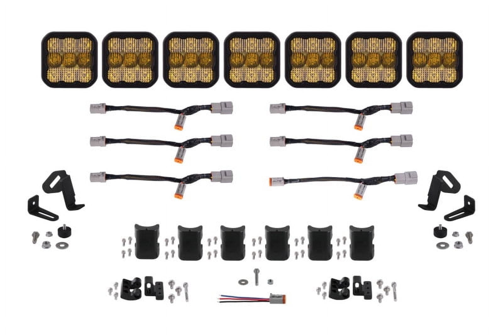 Diode Dynamics SS5 Pro Universal CrossLink 7-Pod Lightbar - Yellow ...