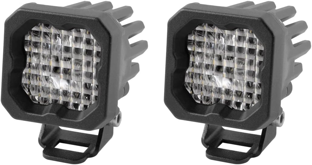 Diode Dynamics SSC1 White Sport Standard LED Pod (pair), Wide w/Red ...