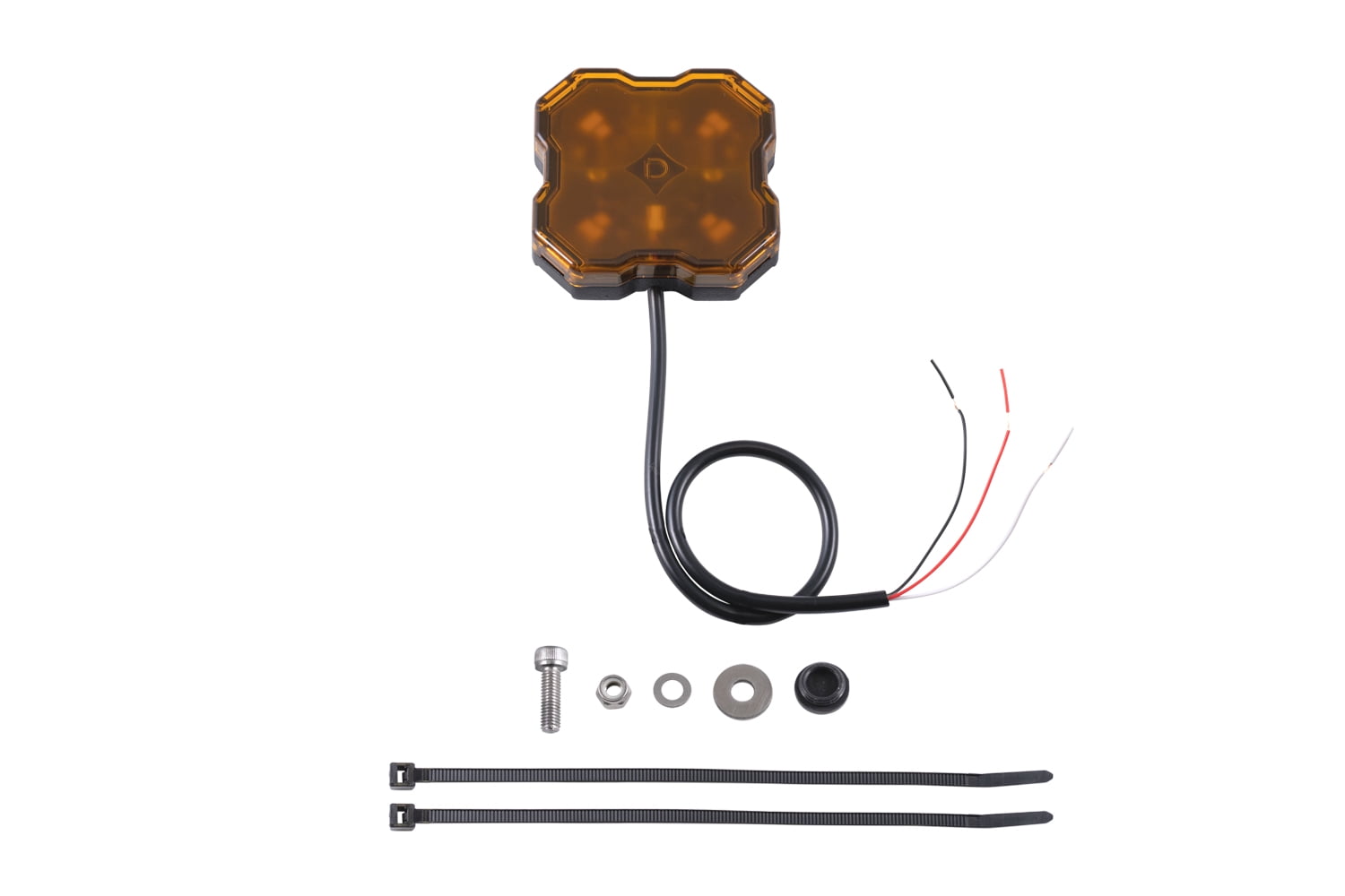 Diode Dynamics Stage Series LED Rock Light (one), Amber w/ Bare Wire ...