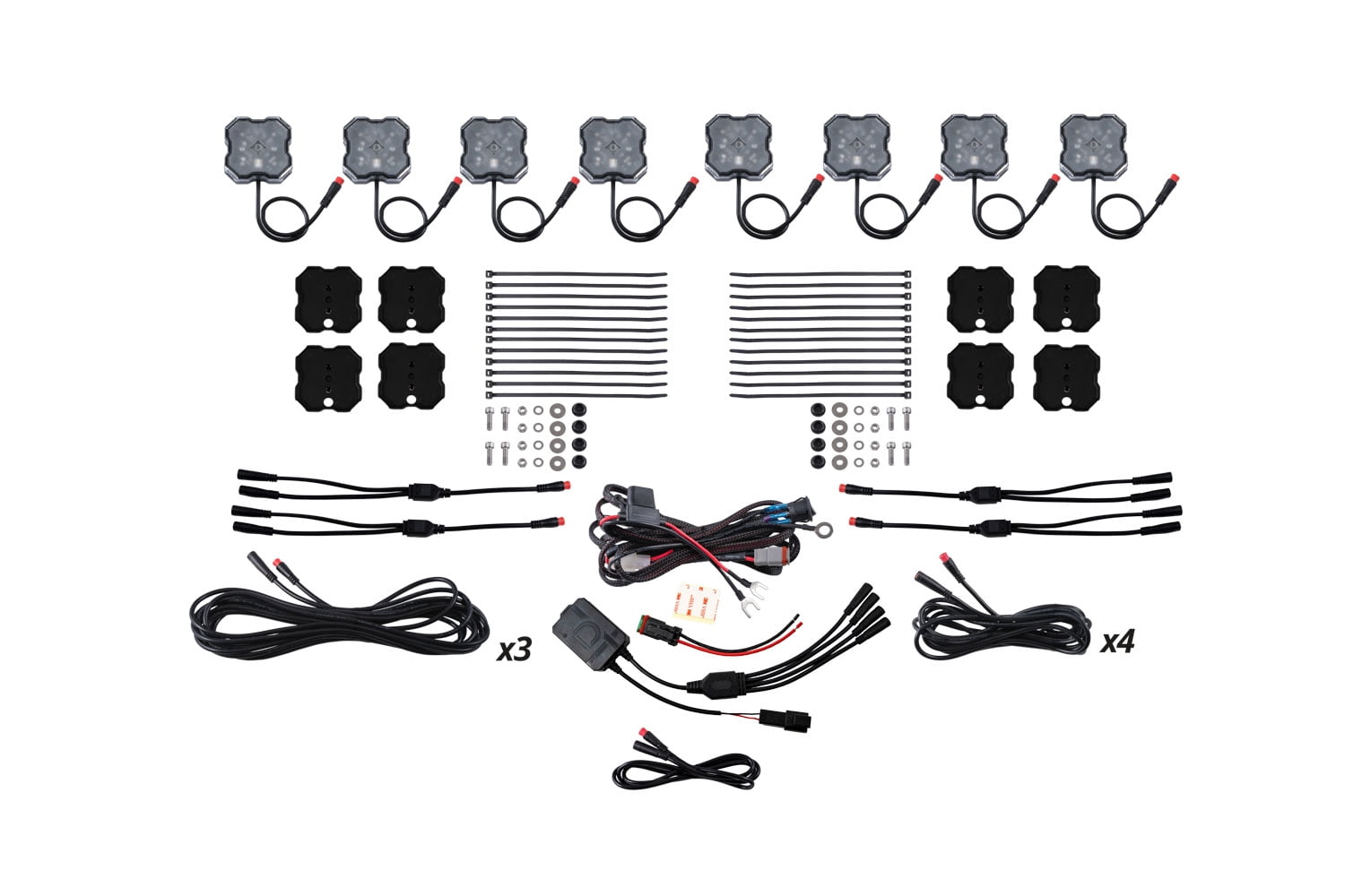 Diode Dynamics Stage Series RGBW LED Rock Light Kit (8-Pack), RGBW with ...