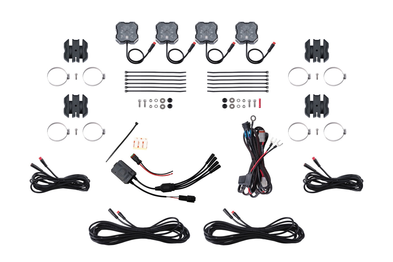 Diode Dynamics Stage Series SXS Rock Light Installer Kit RGBW M8 4-pack ...
