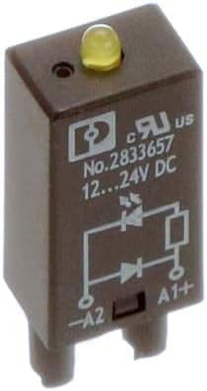 Diode Module, Plug-in, freewheeling diode and yellow LED, A1+, A2-, 12 ...