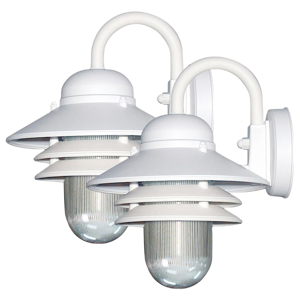 Diodesy 2-Pack Nautical Style Wall Mounted Light Fixture - Weatherproof ...