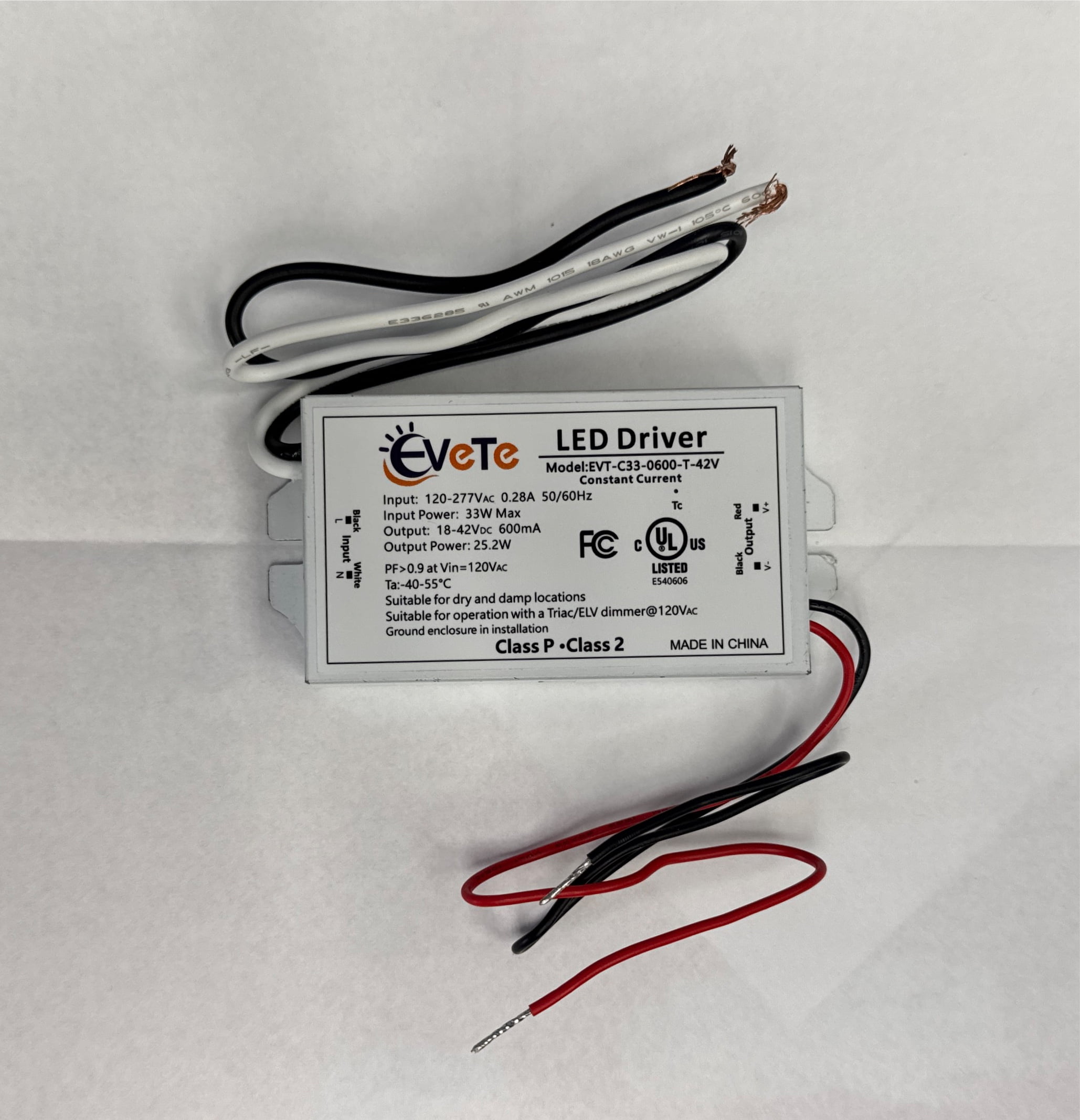 Diodesy LED Driver, 600mA Constant Current, 120Vac 60Hz, Outdoor Rated ...