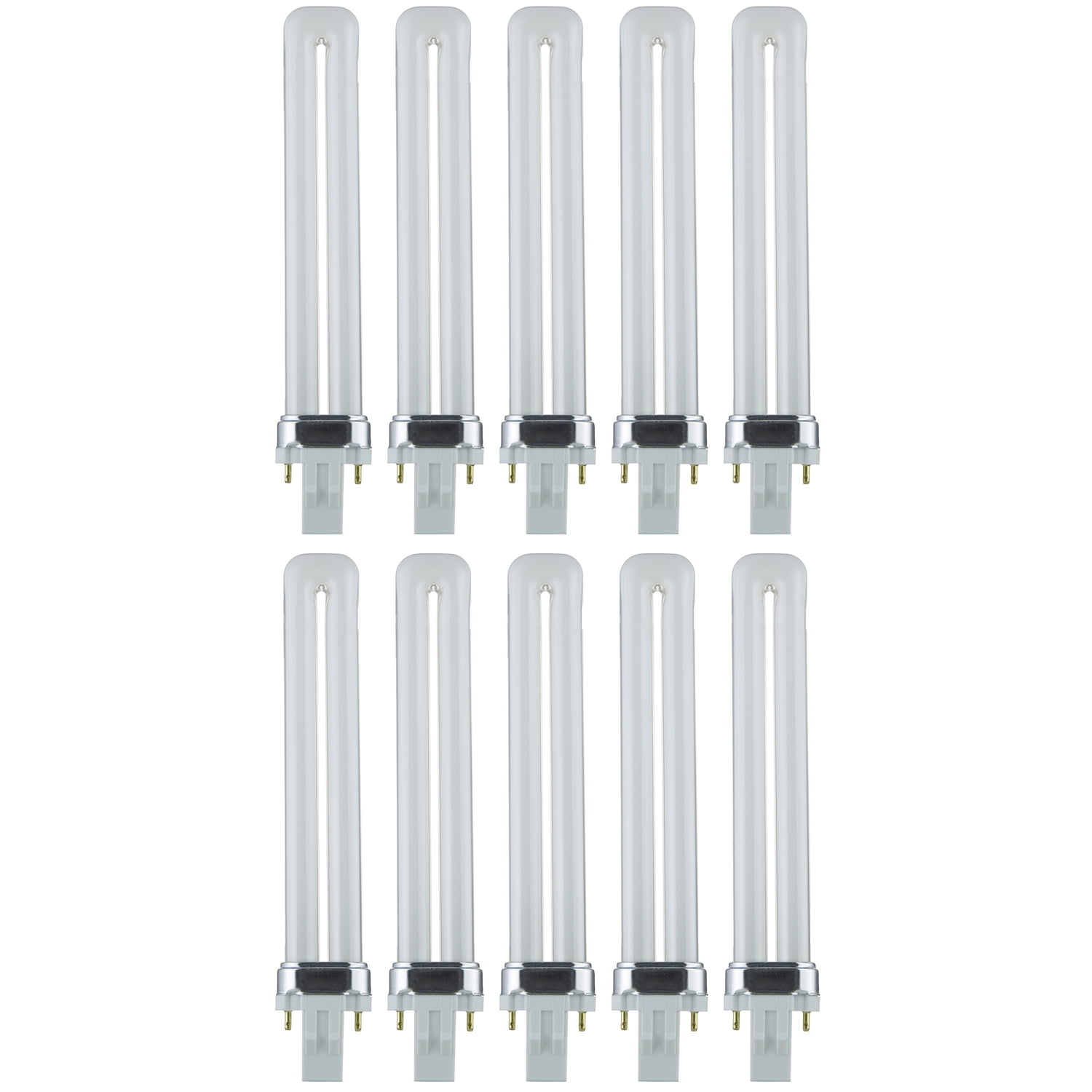Diodesy- Pack of 10 PL13/SP50K/10PK Fluorescent Light Bulb, U-Shaped Twin Tube Plugin Bulb ...