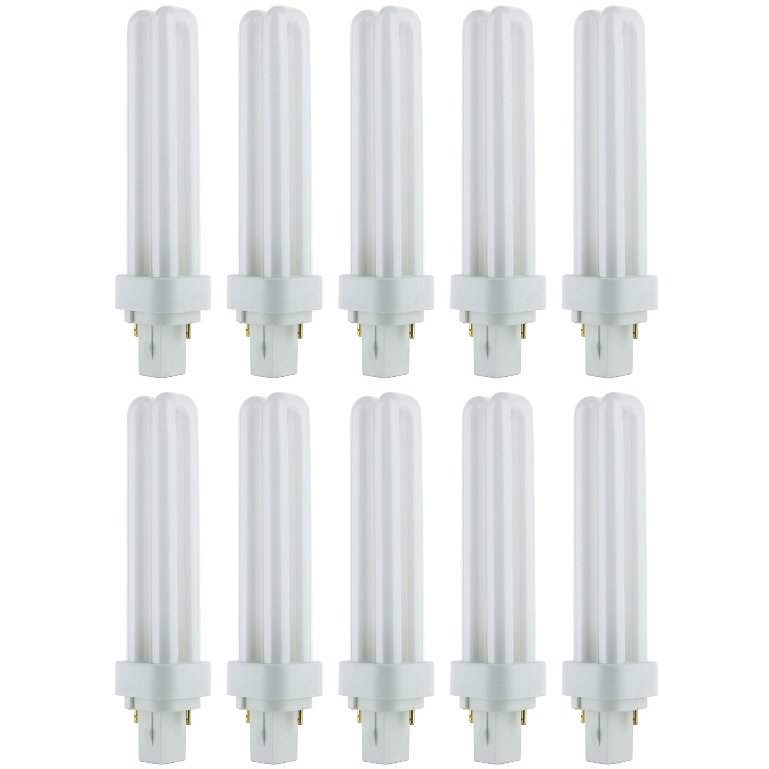 Diodesy- Pack of 10 PLD18/SP30K/10PK Compact Fluorescent Light Bulb, Double U-Shaped Twin Tube ...