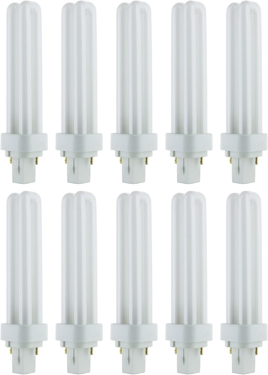 Diodesy- Pack of 10 PLD18/SP30K Compact Fluorescent Light Bulb, Double ...