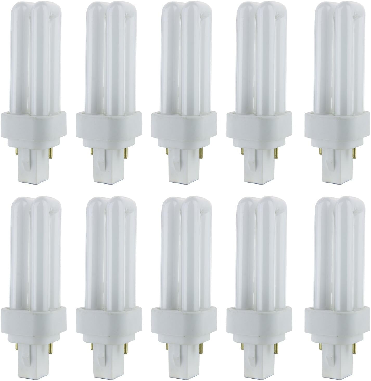 Diodesy- Pack of 10 PLD9/SP27K Compact Fluorescent Light Bulb, Double U ...