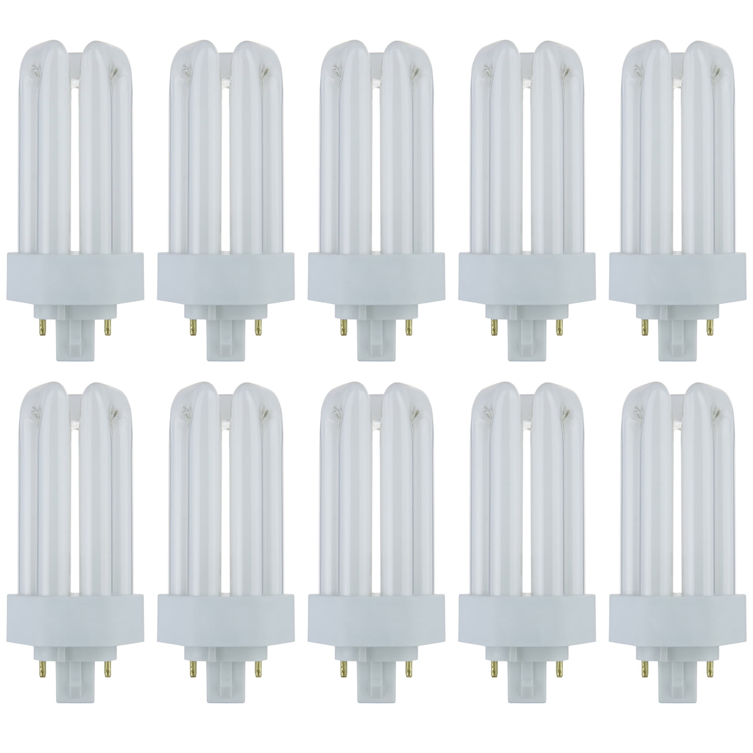 Diodesy- Pack of 10 PLT18/E/SP41K/10PK Compact Fluorescent Light Bulb, Triple U-Shaped Tube ...