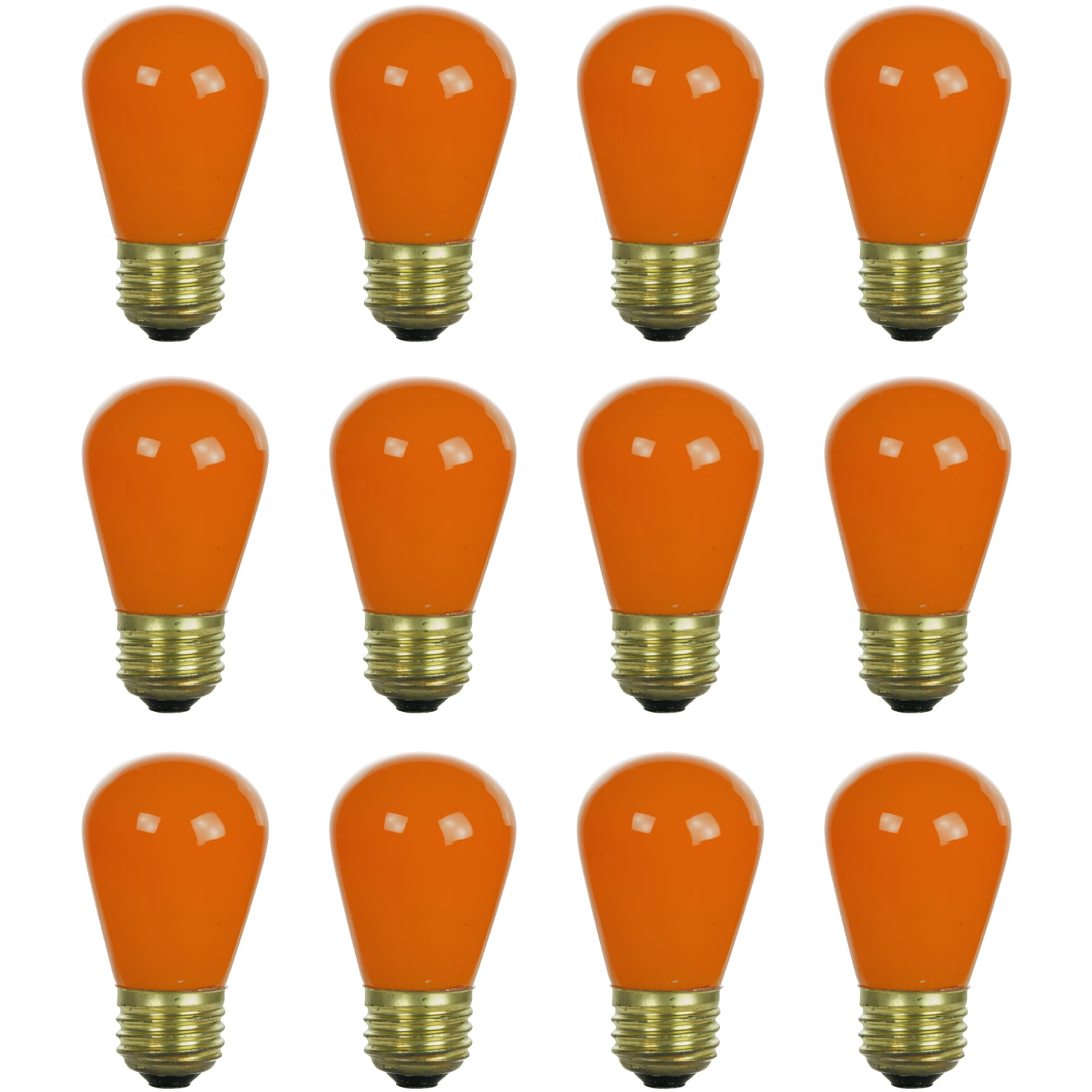 Diodesy- Pack of 12 11S14/O/12PK S14 LED Orange Incandescent Light Bulb ...