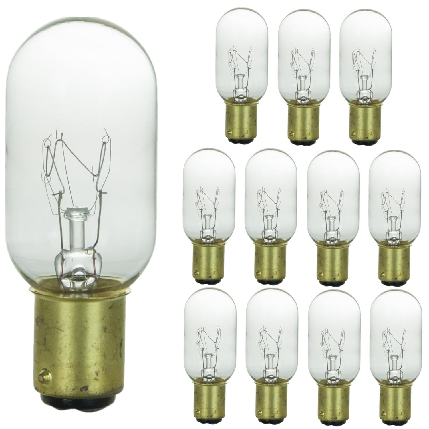 Diodesy- Pack of 12 25T8/CL/DC Incandescent Tubular Light Bulb, Clear ...