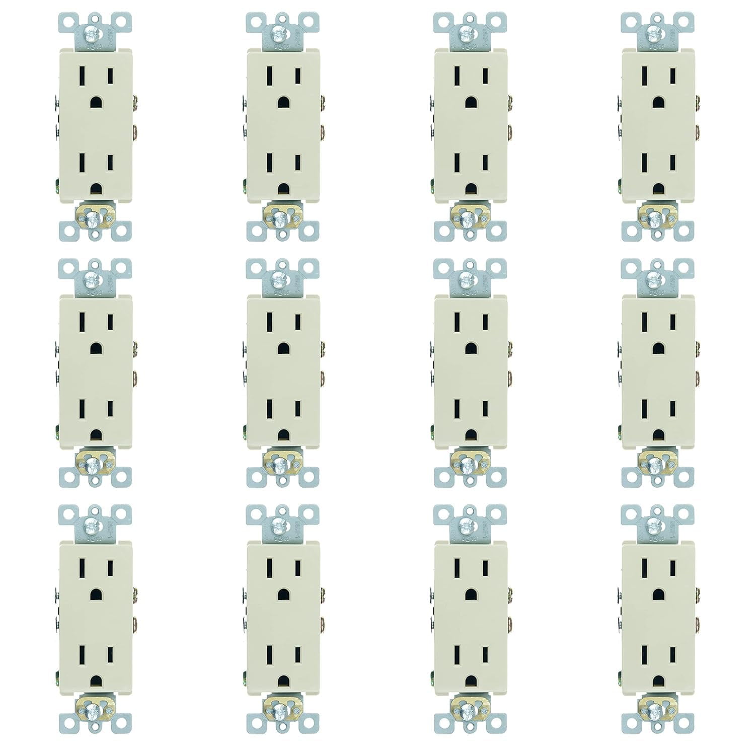 Diodesy- Pack of 12 E526BX Duplex Receptacle Decorative Wall Outlet ...