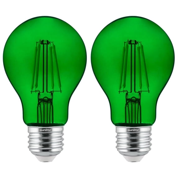 Diodesy- Pack of 2 A19/LED/FS/4.5W/TG/2PK A19 LED Green Light Bulbs, 4. ...