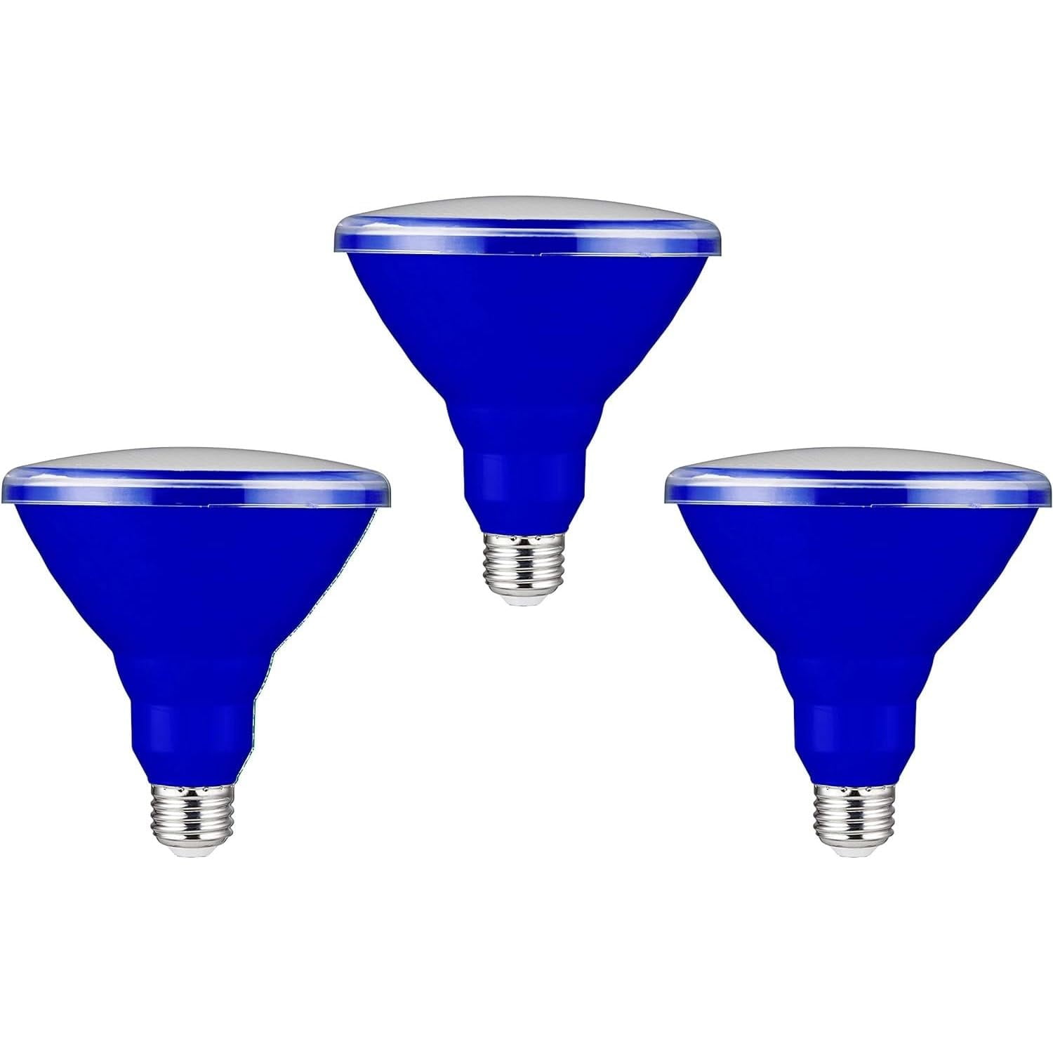 Diodesy- Pack of 3 PAR38/LED/15W/B PAR38 LED Blue Flood Light Bulb, Non ...