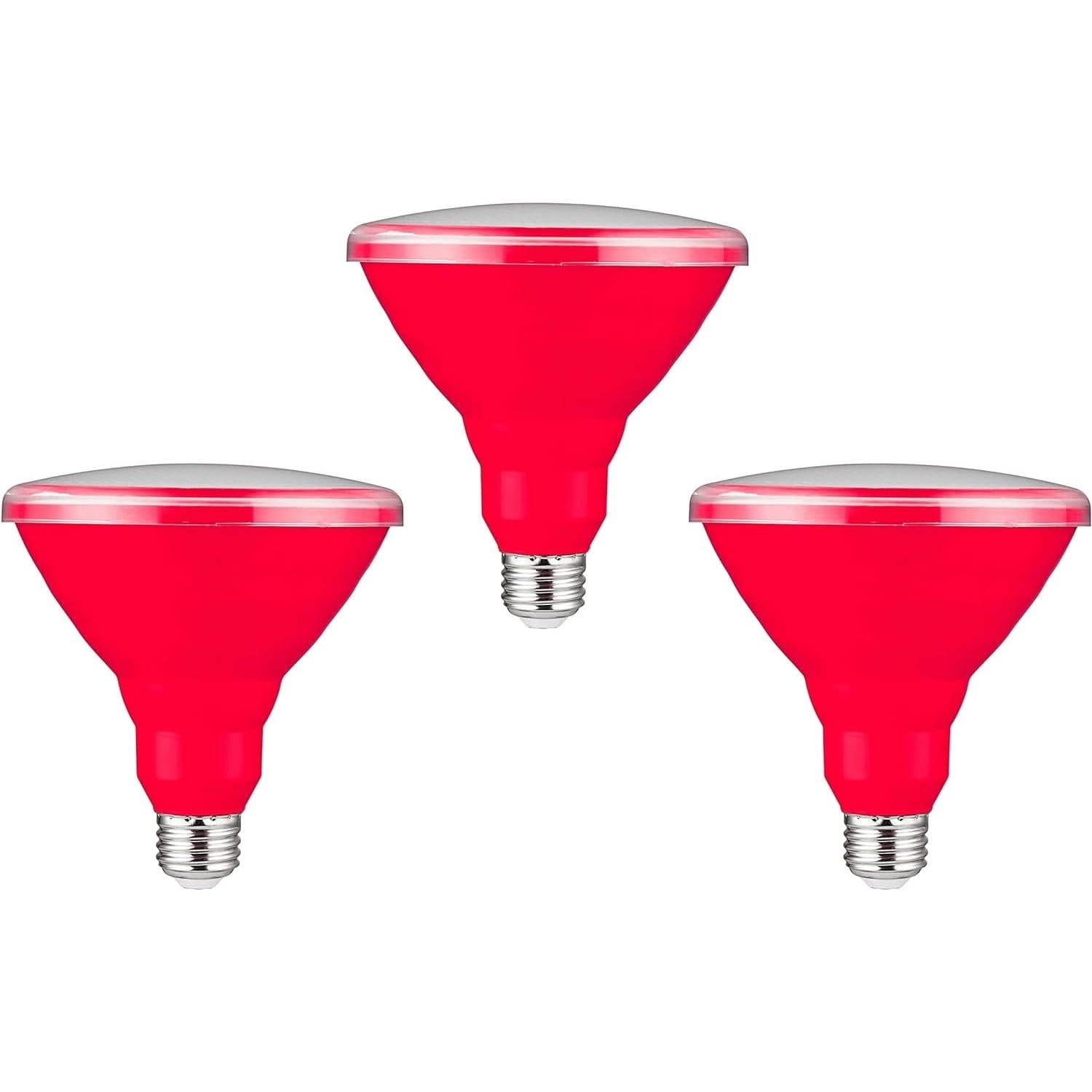 Diodesy- Pack of 3 PAR38/LED/15W/R LED PAR38 Red Flood Light Bulb, 15W ...