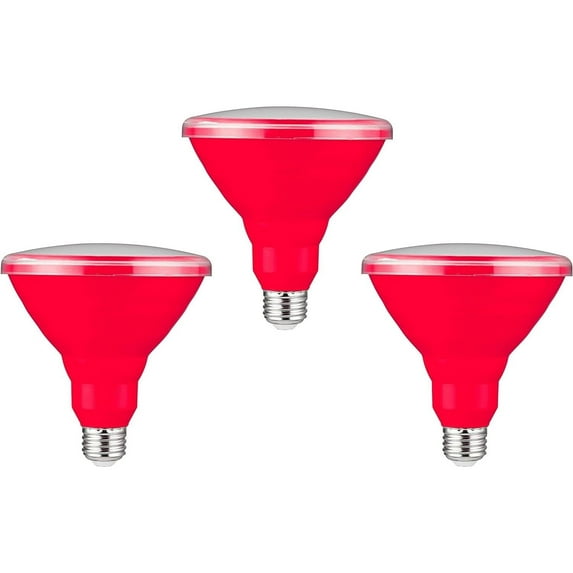 Diodesy- Pack of 3 PAR38/LED/15W/R LED PAR38 Red Flood Light Bulb, 15W ...