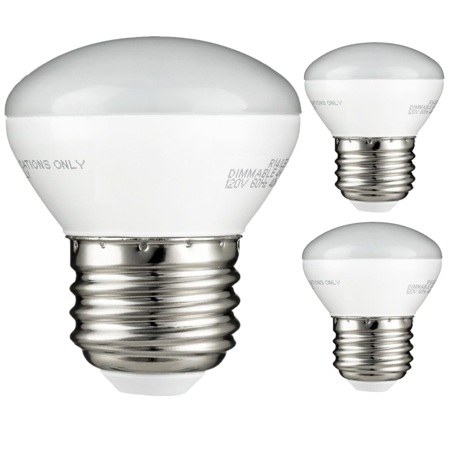 Diodesy- Pack of 3 R14/LED/E26/4W/D/27K R14 LED Mini Reflector Flood ...