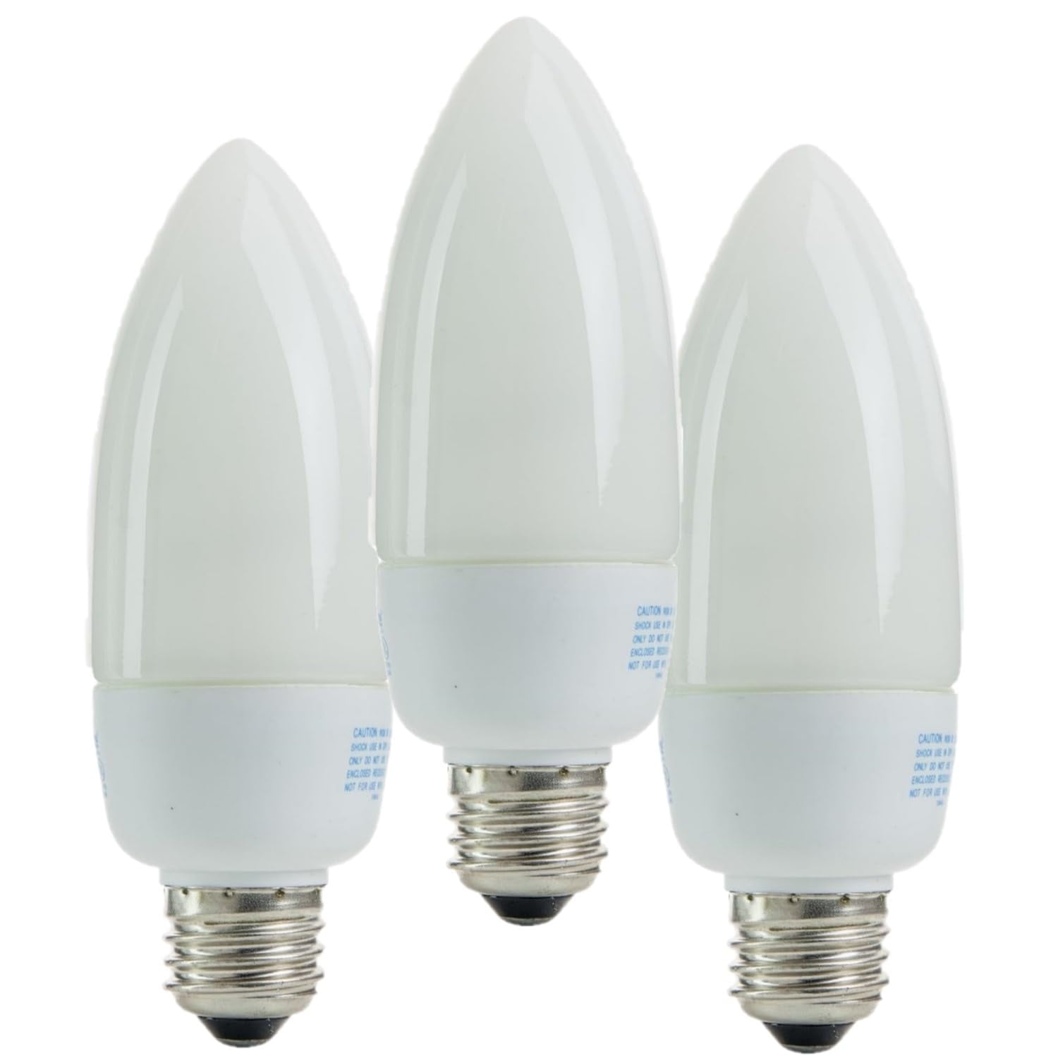 Diodesy- Pack of 3 SLM7/27K CFL Torpedo Tip Chandelier Bulb, Decorative ...