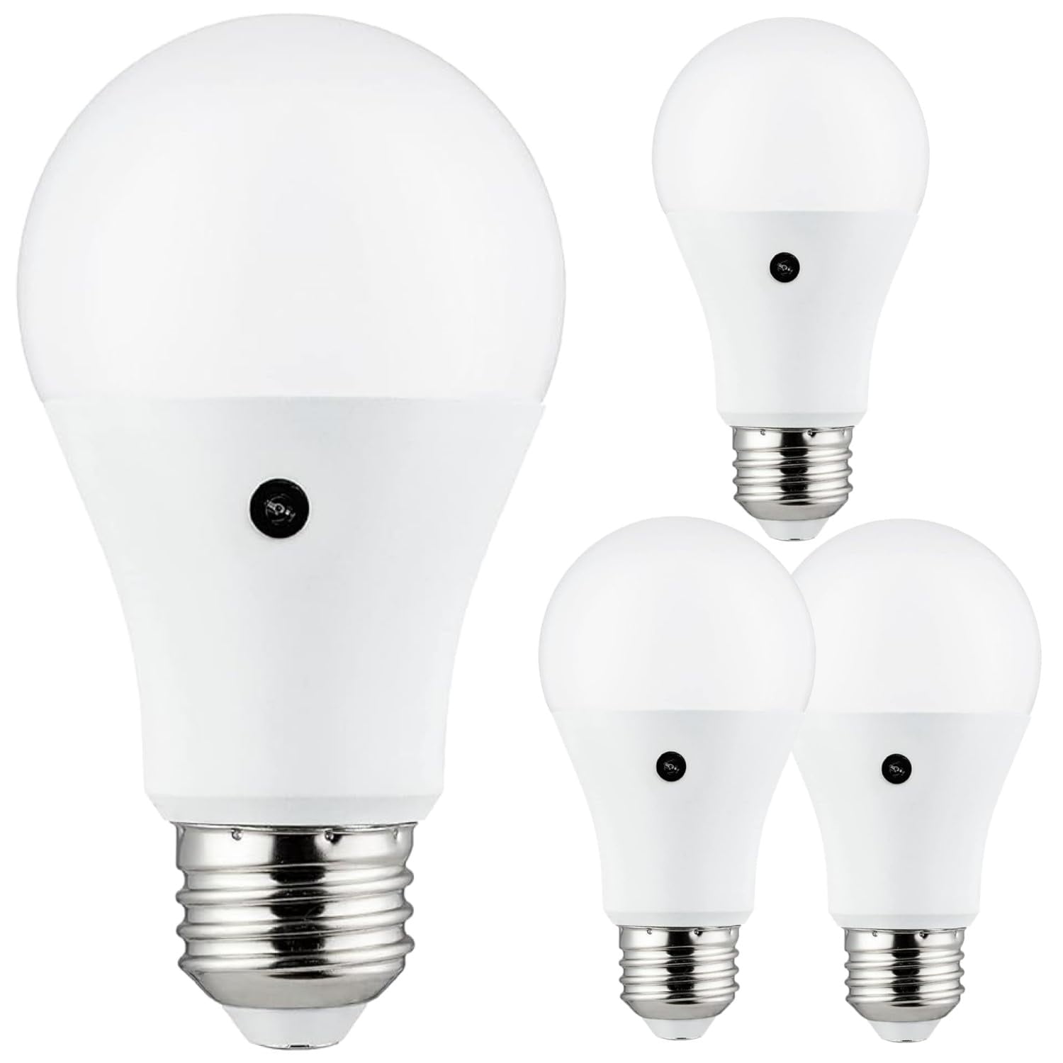 Diodesy- Pack of 4 A19/LED/DTD/9W/30K Dusk to Dawn LED Light Bulb ...