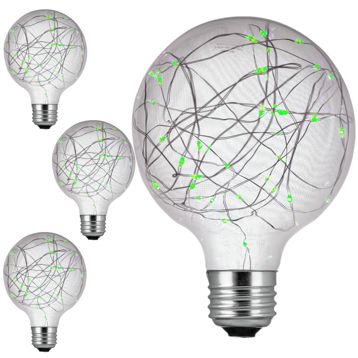 Diodesy- Pack of 4 G30/LED/DX/1.5W/G G30 LED Globe Fairy Light Bulb ...