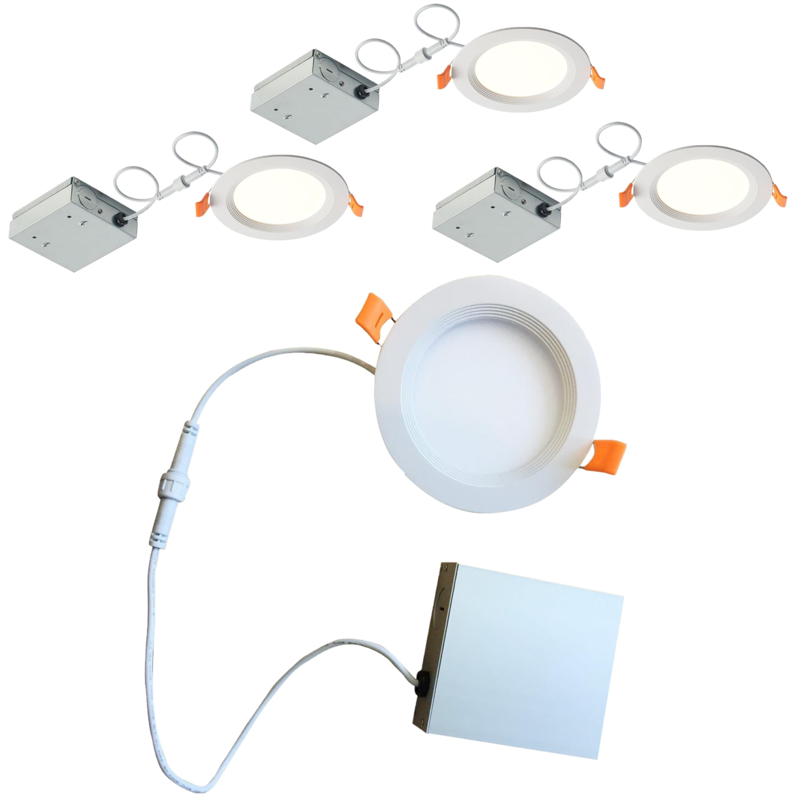 Diodesy- Pack of 4 LED7JBOXDL/3/940/WHRD/D 3 Inch LED Flush Mount Ceiling Downlight, Round ...