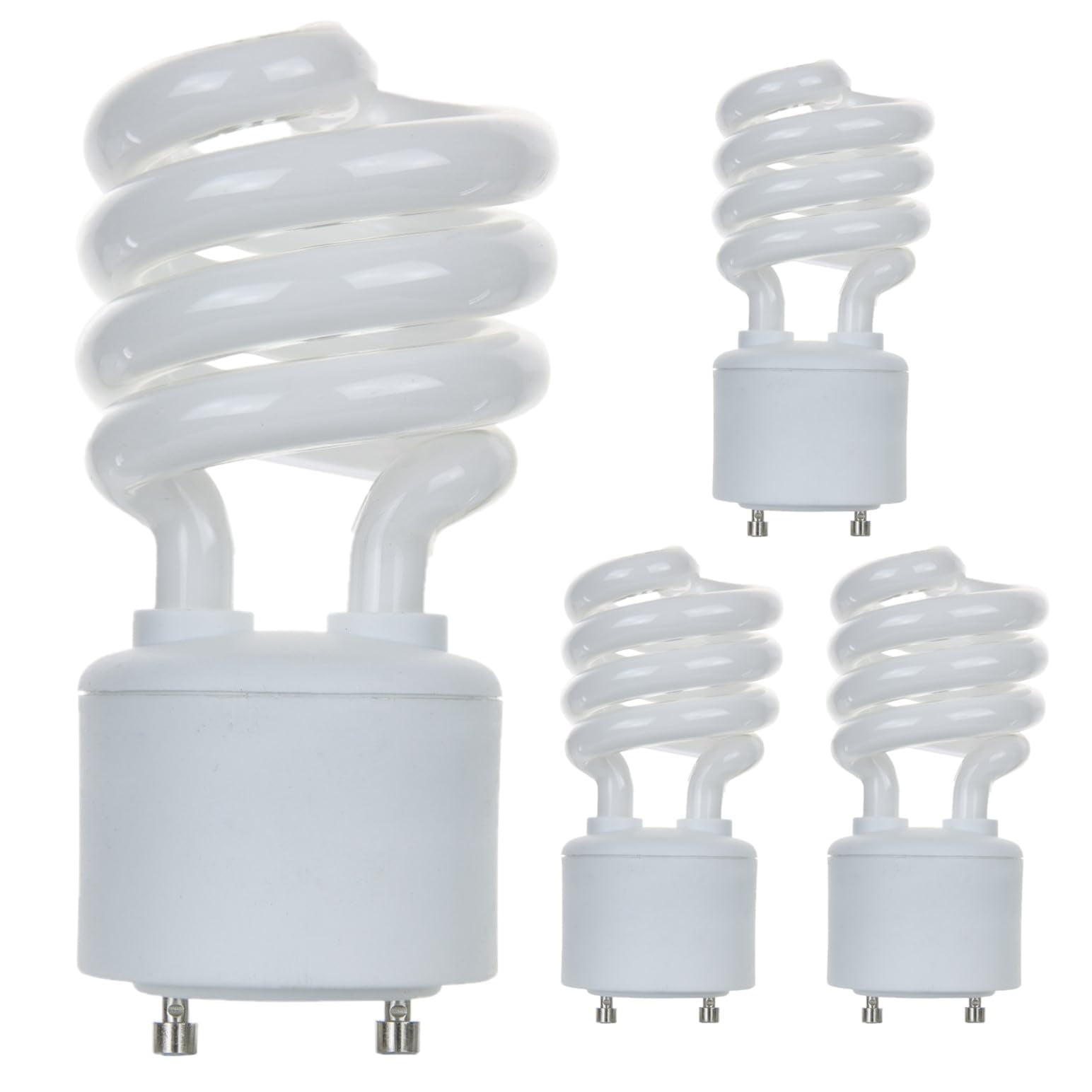 Diodesy- Pack of 4 SL23/E/GU24/27K CFL Spiral Light Bulb, T3 Compact ...