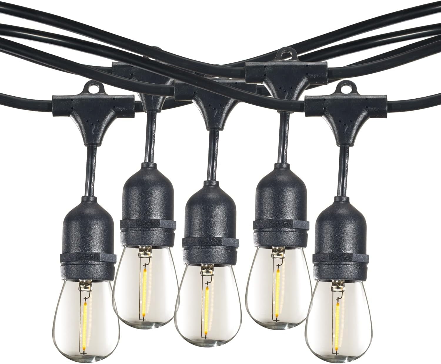 Diodesy- Pack of 4 STRING15L/48FT/36IN/E26/BLACK/LED/S14 48Ft Pendant ...