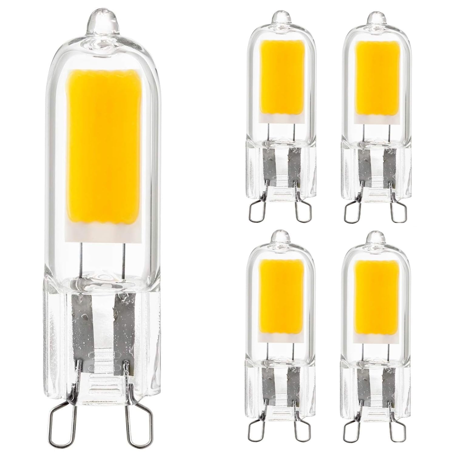 Diodesy- Pack of 5 G9/LED/2W/CL/120V/30K G9 LED Halogen Light Bulbs for ...