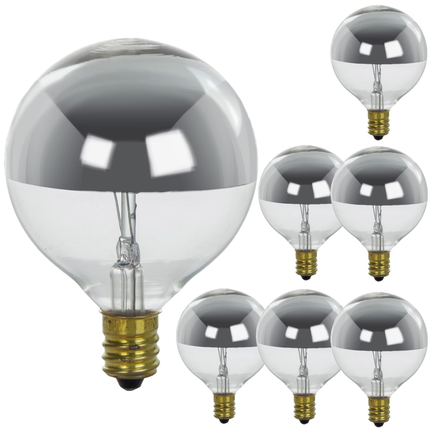 Diodesy- Pack of 6 40G16.5/SB Incandescent Globe Silver Bowl Light ...