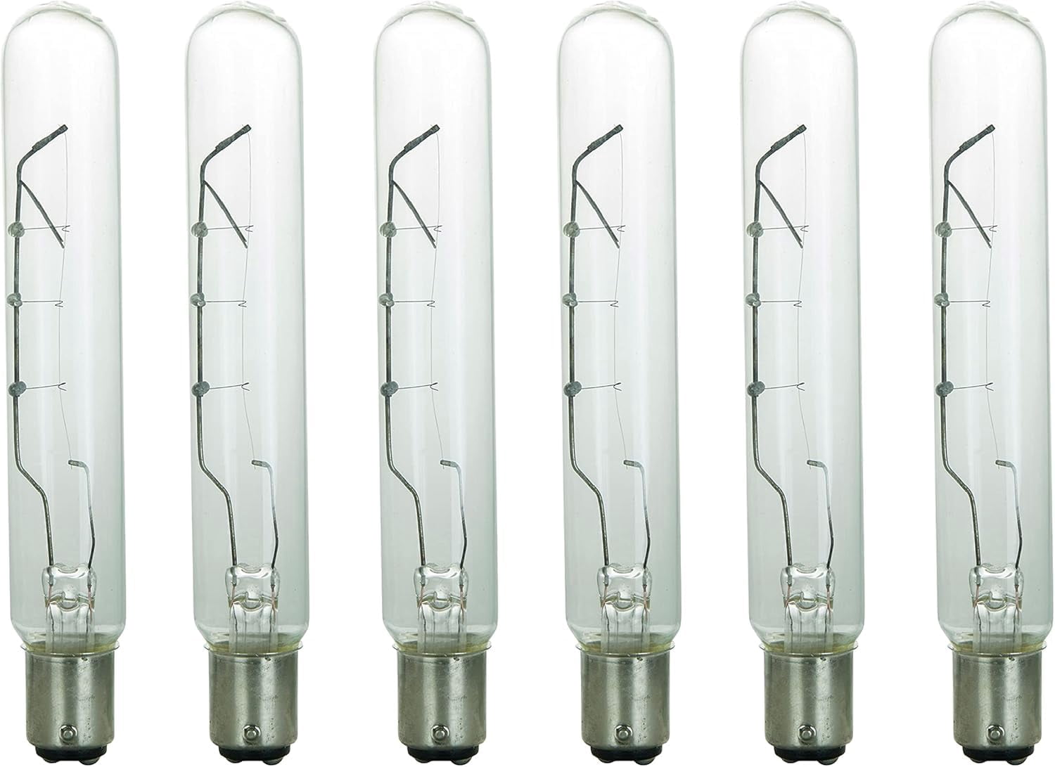 Diodesy- Pack of 6 40T6.5/CL/DC Incandescent Tubular Light Bulbs, Clear Tube T6.5 Bulb, 40 Watt ...