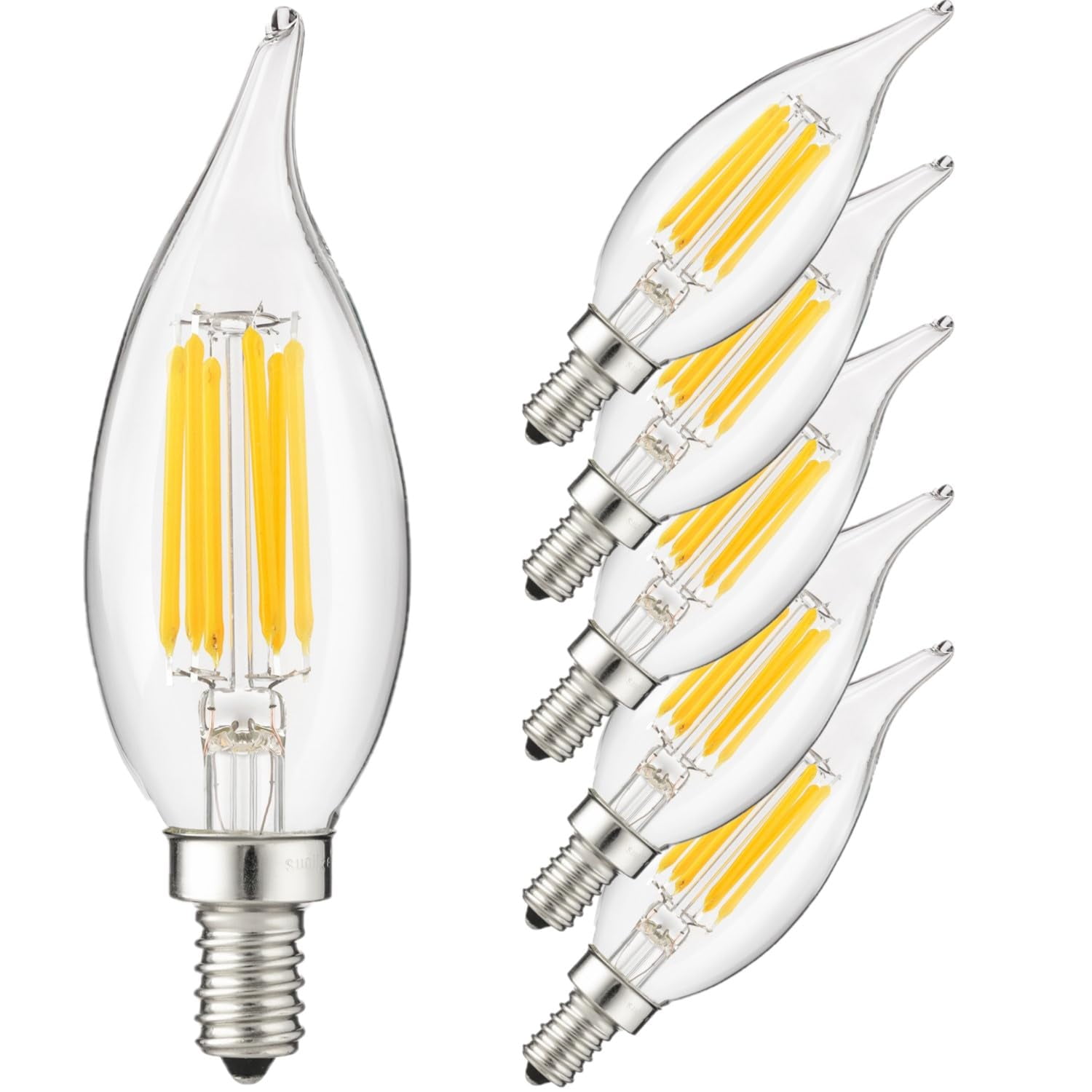 Diodesy- Pack of 6 CFC/LED/FS/4W/27K LED Candelabra Light Bulbs ...
