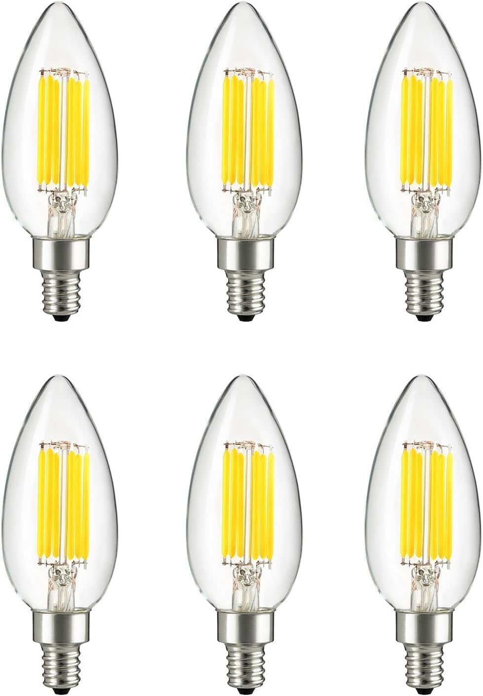 Diodesy- Pack of 6 CTC/LED/FS/5.5W/E12/D/CL/40K E12 LED Candelabra ...