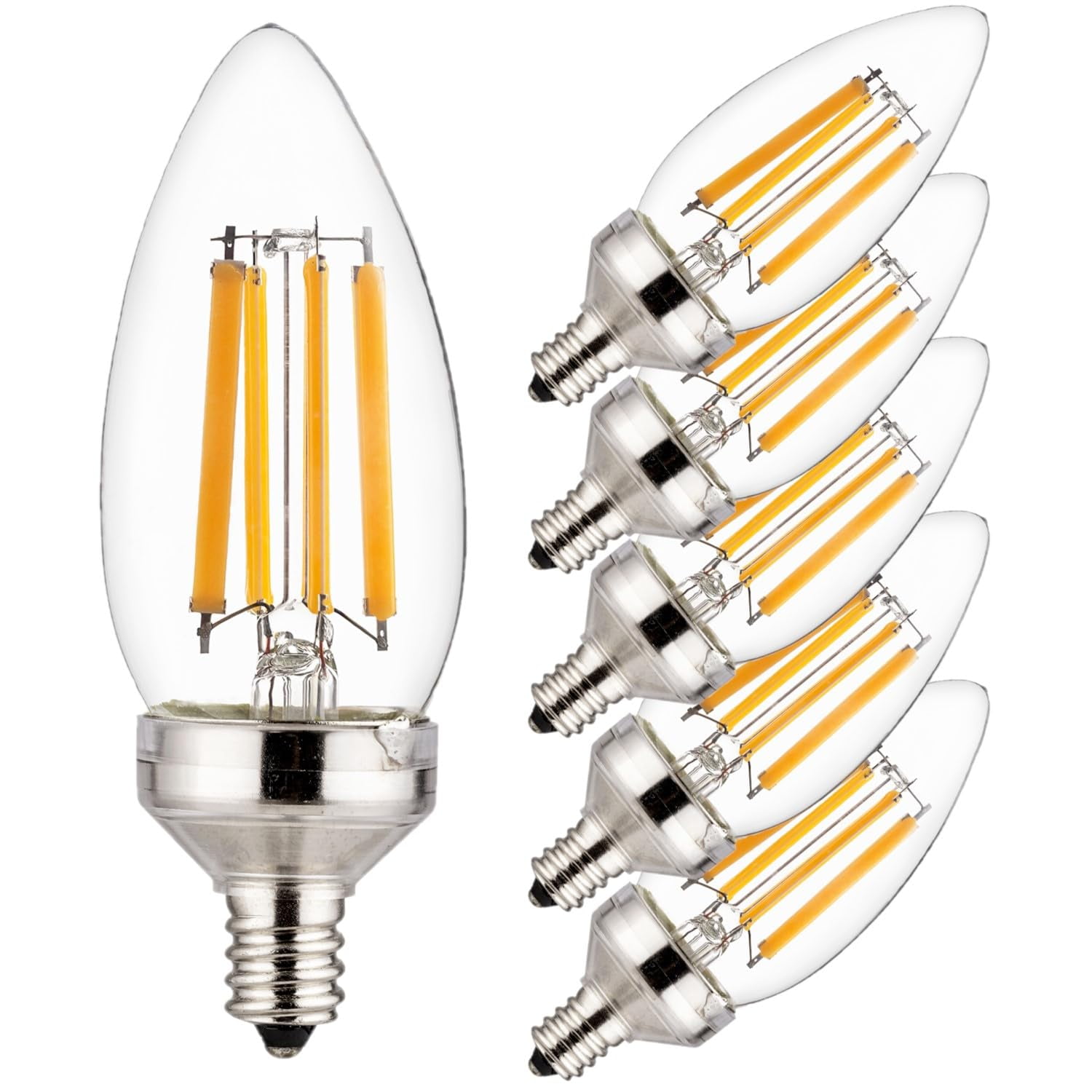 Diodesy- Pack of 6 CTC/LED/FS/8.8W/E12/CL/50K E12 LED Candelabra ...