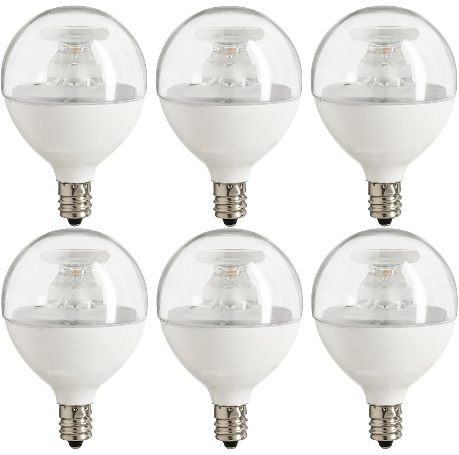Diodesy- Pack of 6 G16.5/LED/5W/CL/40K/6PK G16.5 Dimmable Clear Globe ...