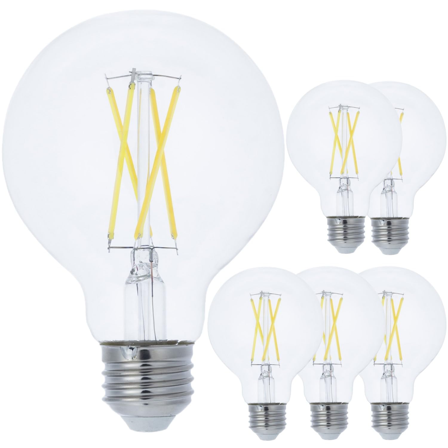 Diodesy- Pack of 6 G25/LED/FS/7.6W/950 G25 Vanity Globe Light Bulb, LED ...