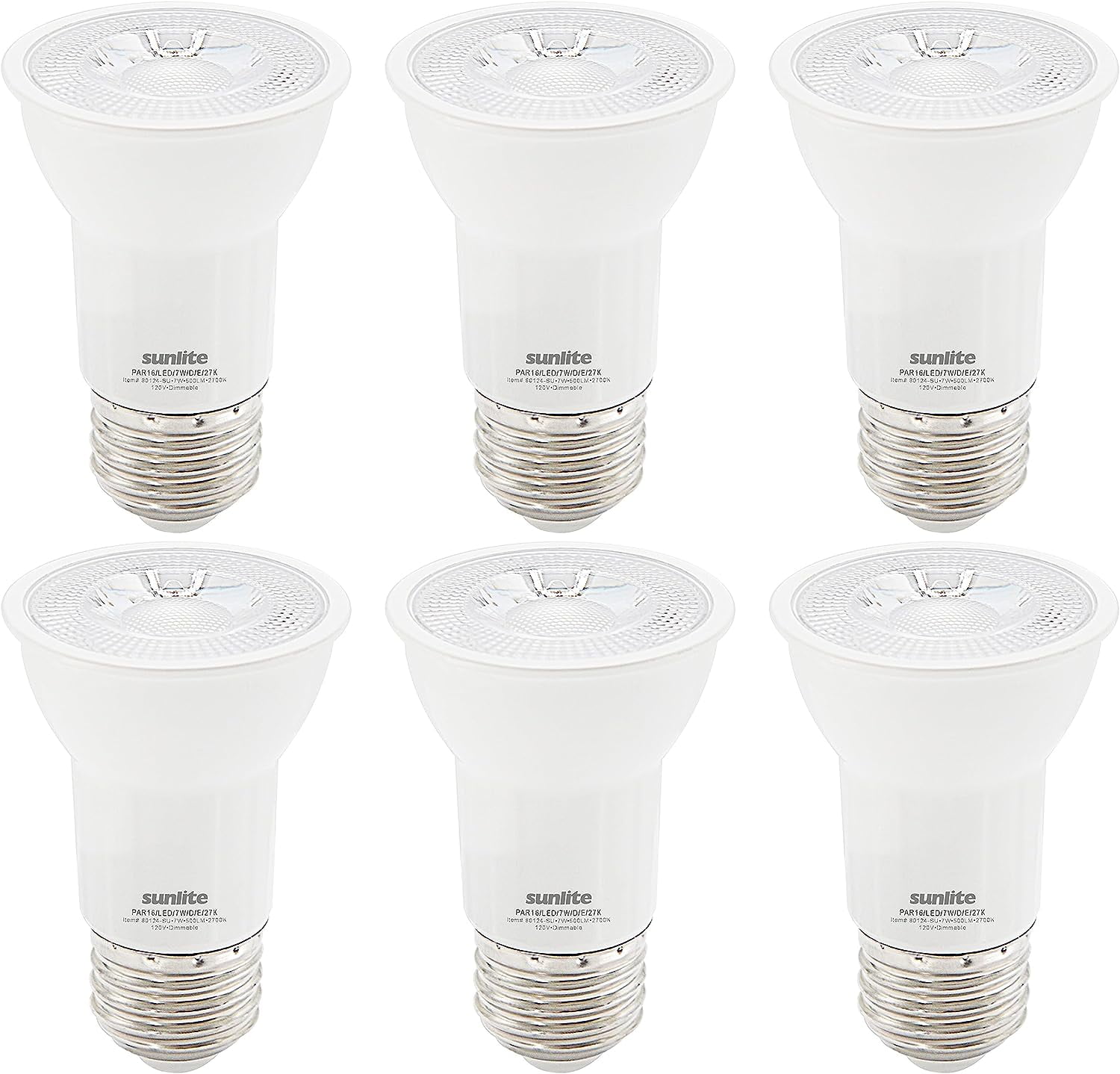 Diodesy- Pack of 6 PAR16/LED/7W/D/E/27K/6PK PAR16 LED Dimmable Long ...
