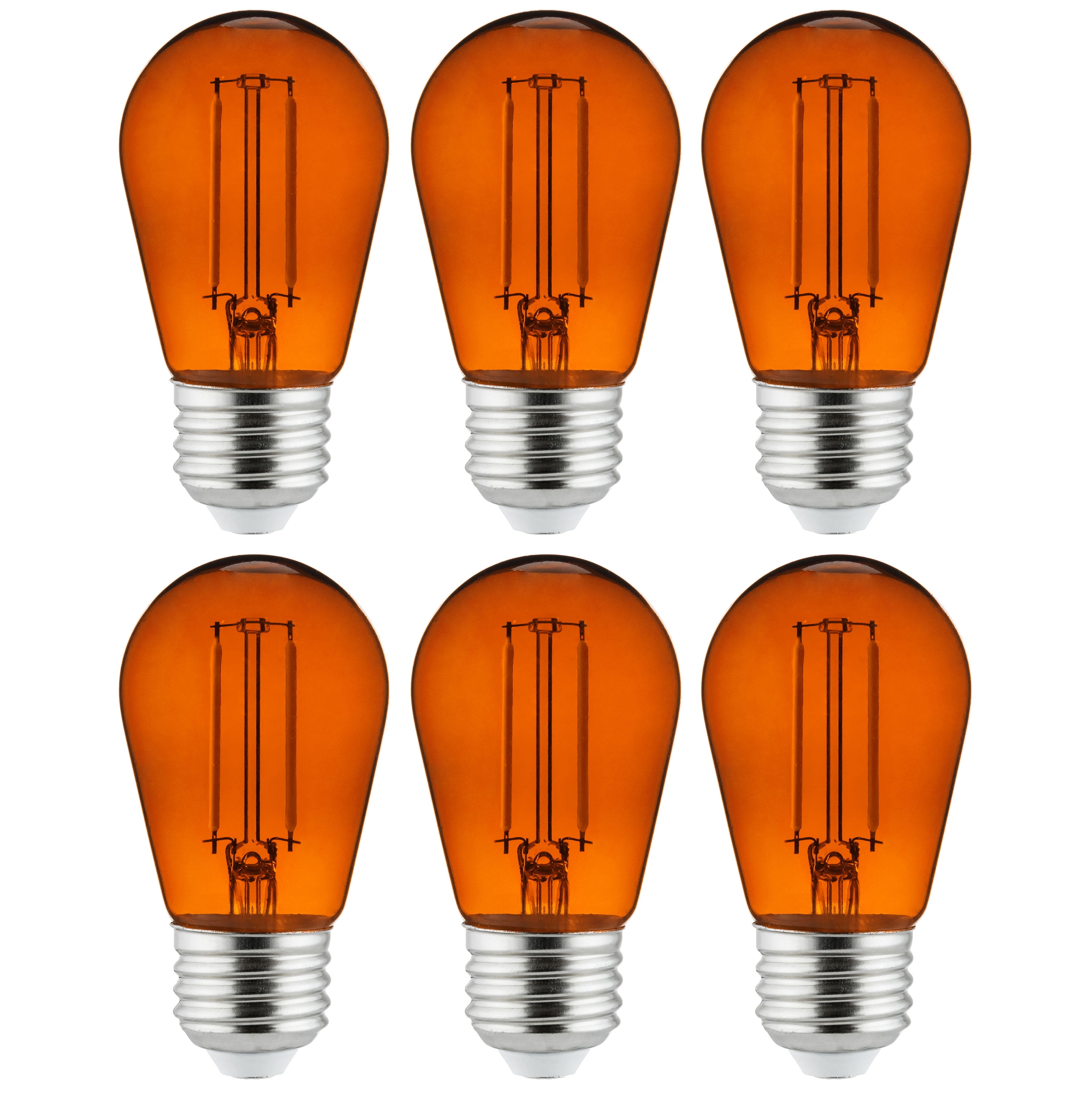 Diodesy S14 Orange LED Sign Bulb - Dimmable Transparent String Light, 2 ...