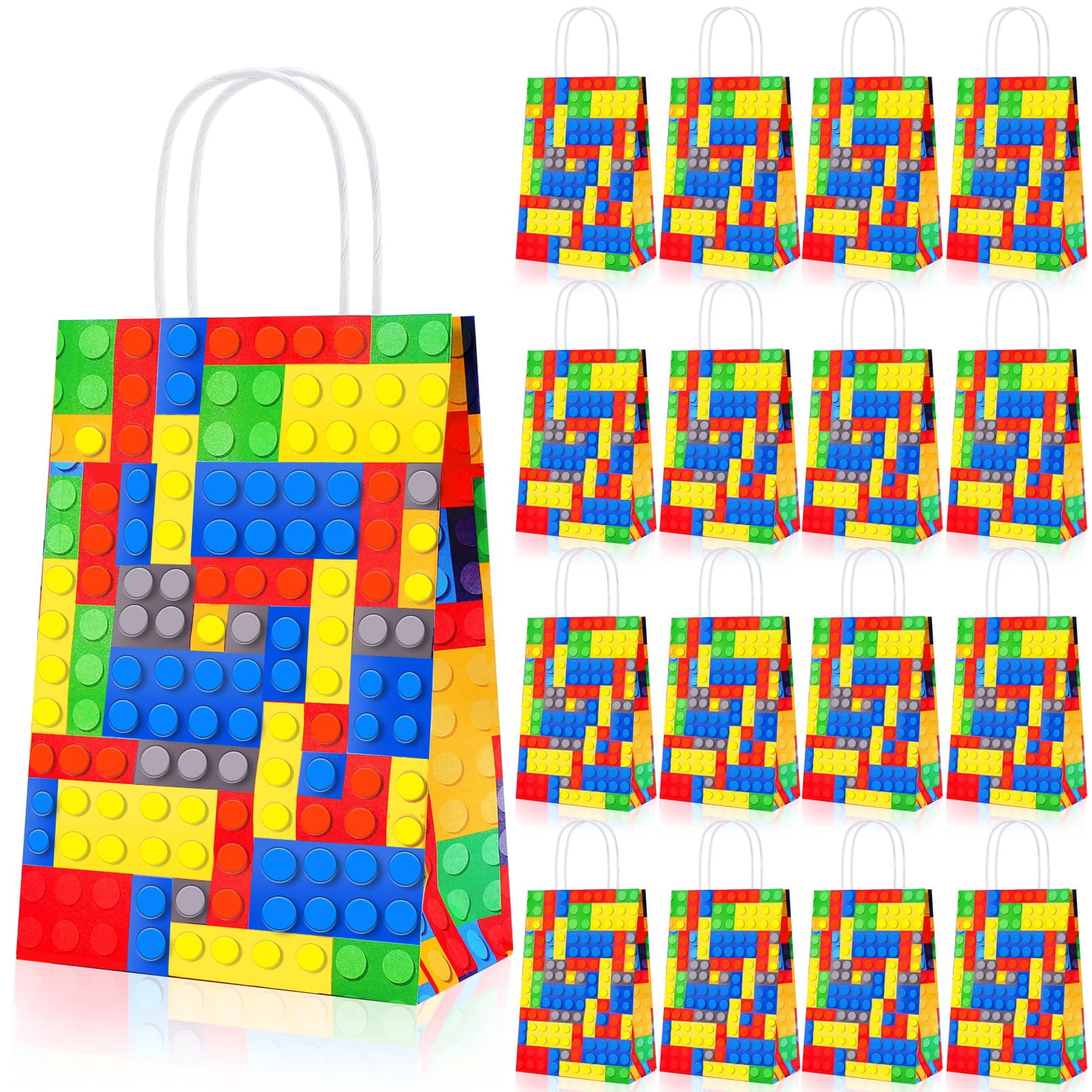 Diomelu 24Pcs Building Block Party Favor Bags,Color Bricks Treat Candy ...