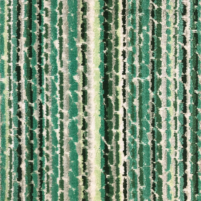 Dion Fabric | Striped Multicolored Cut Velvet | Upholstery Fabric ...