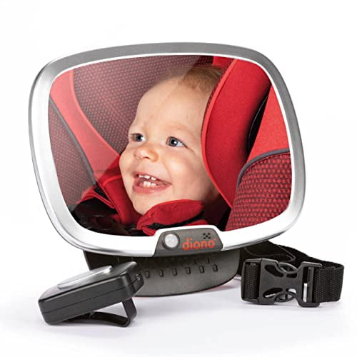 Diono Easy View Plus Baby Car Mirror with Light, Safety Car Seat Mirror ...