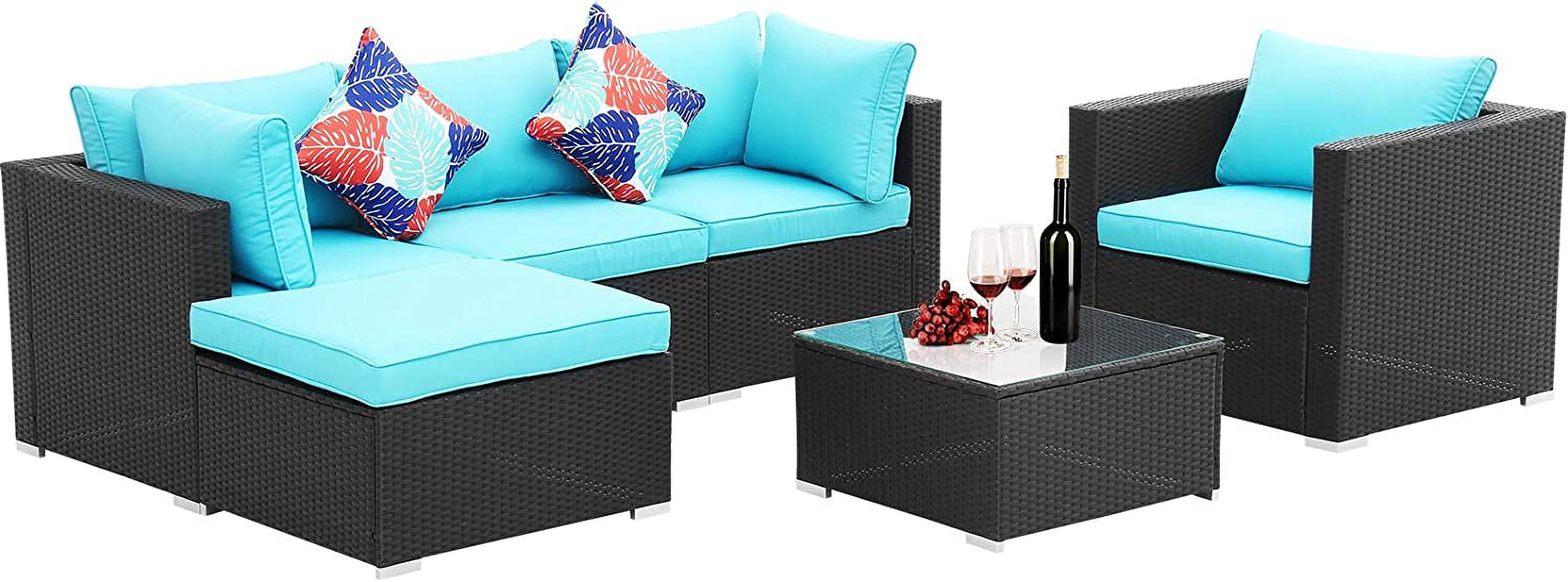 Diophros 7 Pieces Outdoor Sectional Sofa All Weather PE Wicker Patio ...
