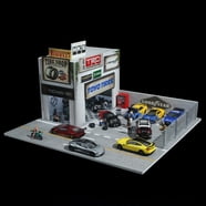 Kokiya 1/64 Car Scene Model Diorama Car Garage Diorama for Ornament ...