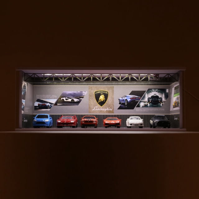 Diorama 1:64 Car Garage Model LED Lighting Parking Lot Scene Display ...
