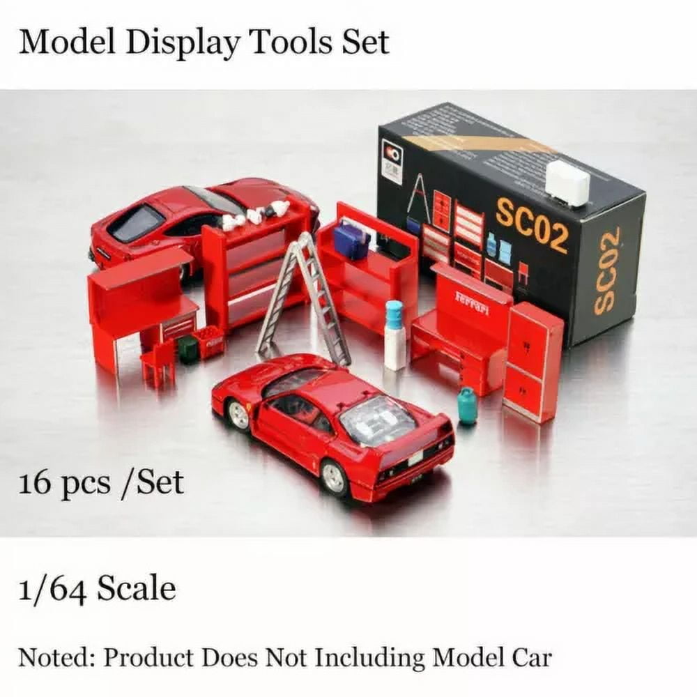 Diorama 1:64 Car Repair Model Set Garage Workshop Maintenance Model ...
