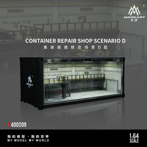 Diorama 1/64 Container Diecast Garage Model, Big LED Lighting Parking ...