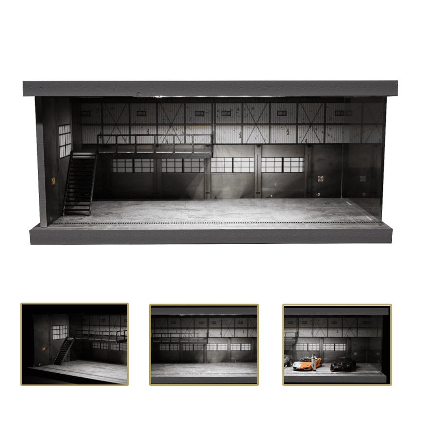 Diorama 1:64 Garage Model with LED Lighting ,Parking Lot Showroom Scene ...