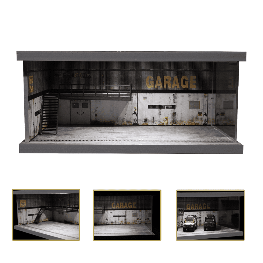 Diorama 1:64 Garage Model with LED Lighting ,Parking Lot Showroom Scene ...