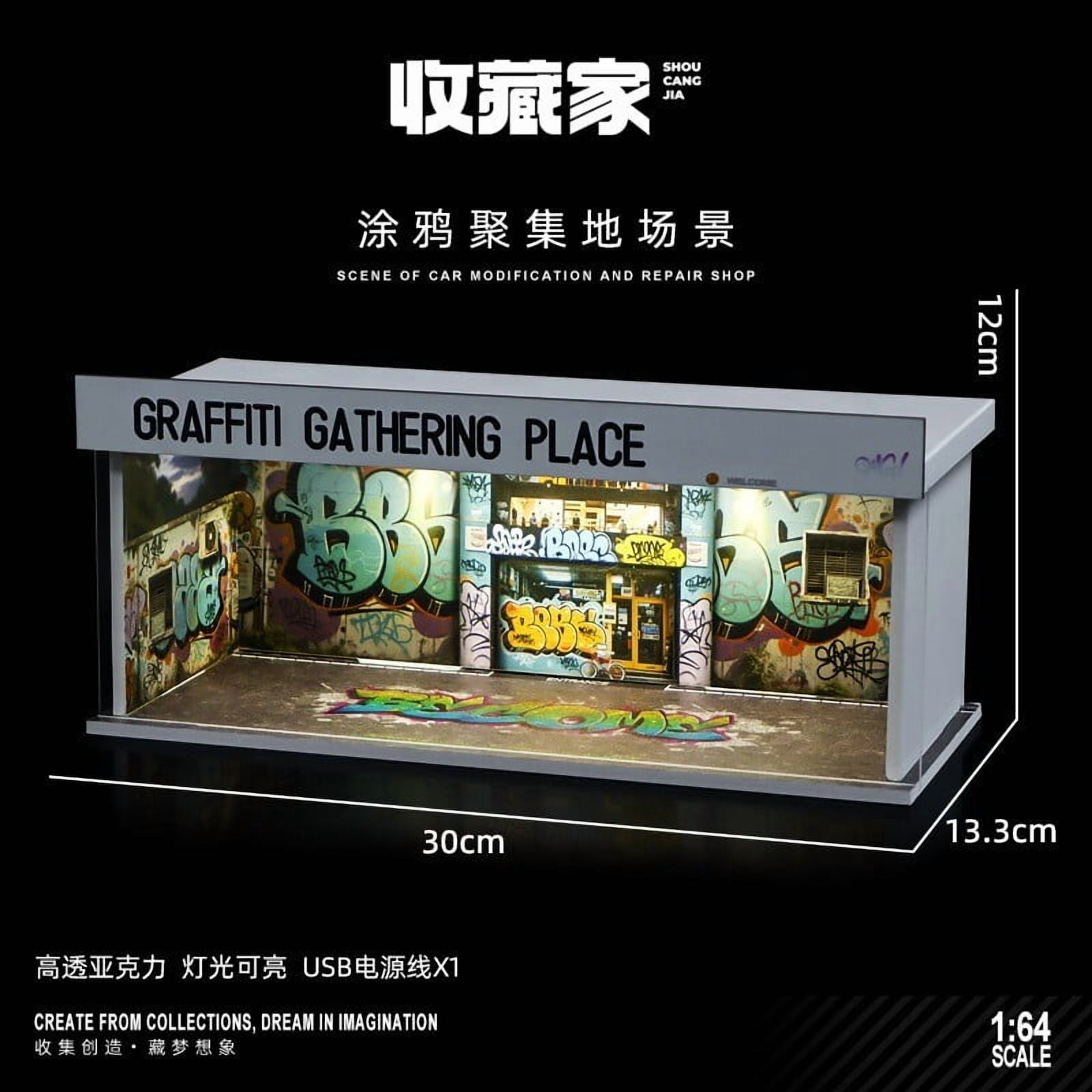 Diorama 1/64 Parking Lot Model, LED Lighting Irregular Diecast Car ...