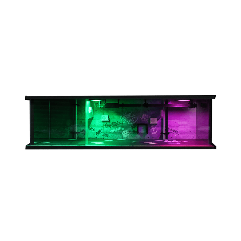 Diorama 1/64 Punk Style Garage Model, Coloful LED Lighting Parking Lot ...