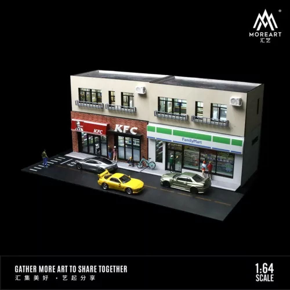 Diorama 1:64 Scale Buildings Model City Store Apartment Scene Display ...